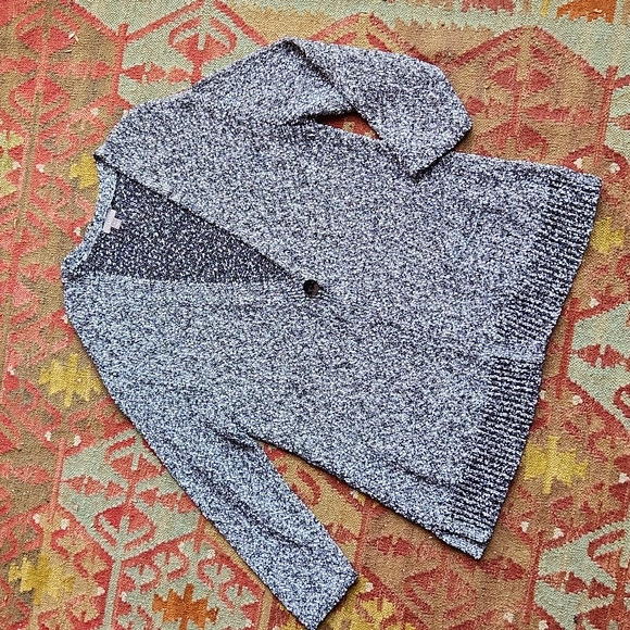 J. Jill | Sweaters | J Jill Blackwhite Knit Cardigan Extra Large | Poshmark